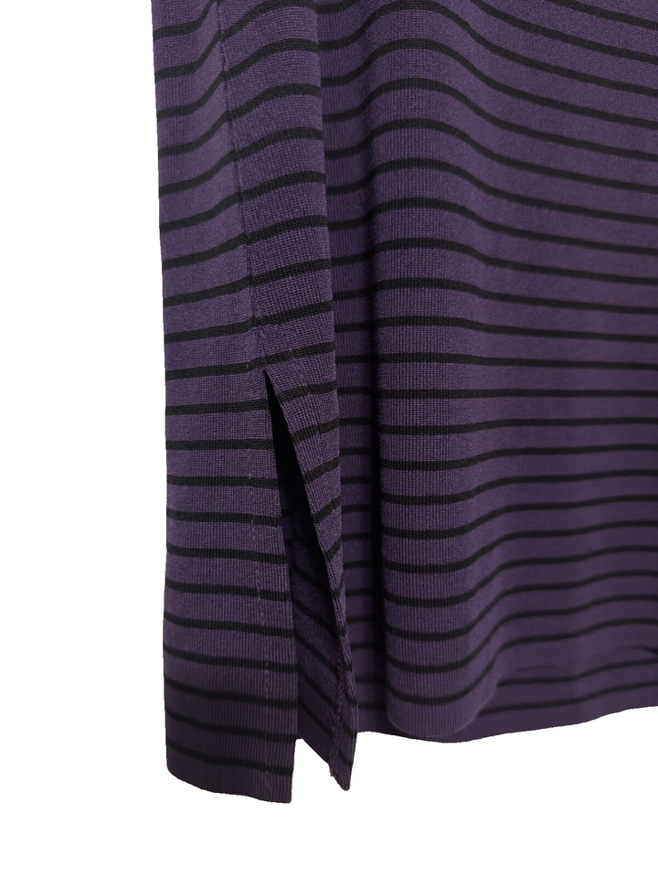 EXCLUSIVELY MISOOK KNIT - SHORT SLEEVED TUNIC TOP-PURPLE & BLACK ...