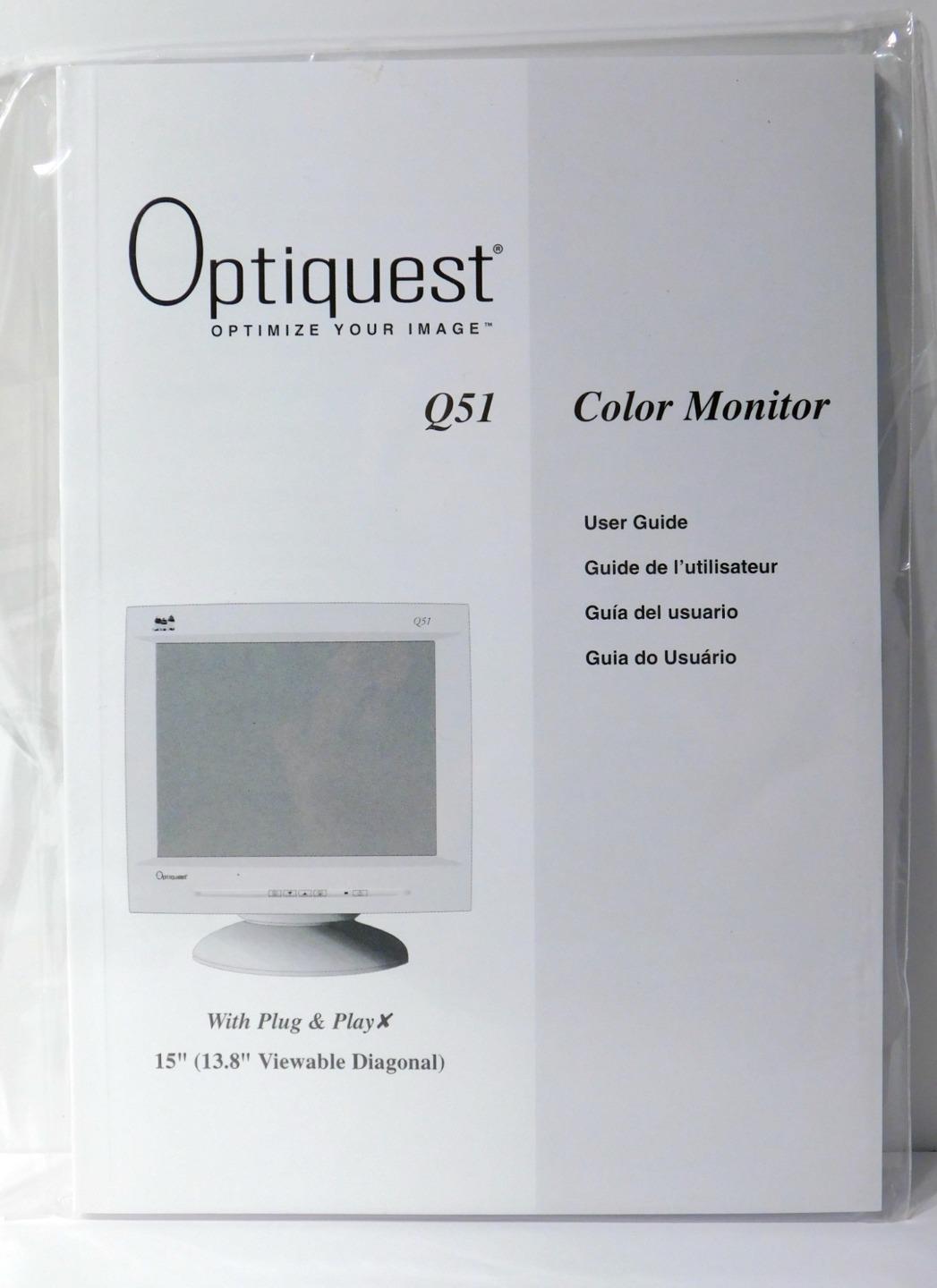 Optiquest Q51 Color Monitor User Guide Manual | eBay