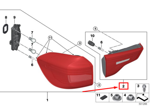NEW BMW X3 G01, F97 REAR RIGHT TAILLIGHT 9853380 63219853380 ORIGINAL ...
