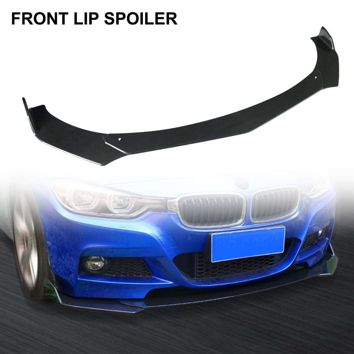 8PCS Glossy Black Front Bumper Spoiler Body Kit / Side Skirt /Rear Lip ...