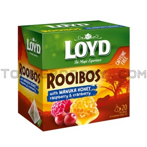 LOYD Manuka Rooibos Tea with Raspberry & Cranberry 20 Pyramid Teabags ...