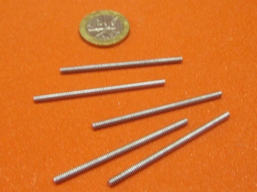 Aluminum 6061 T6 Threaded Stud, RH, 4-40 x 2.00" Long, Pkg of 50 Units ...