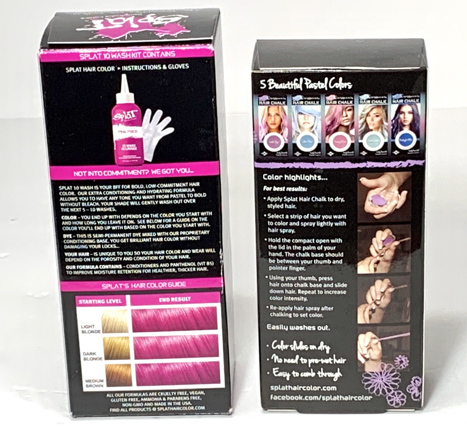 SPLAT Rebellious Colors 10 WASH PINK PRIDE Hair Dye Color +VIOLET SKY ...