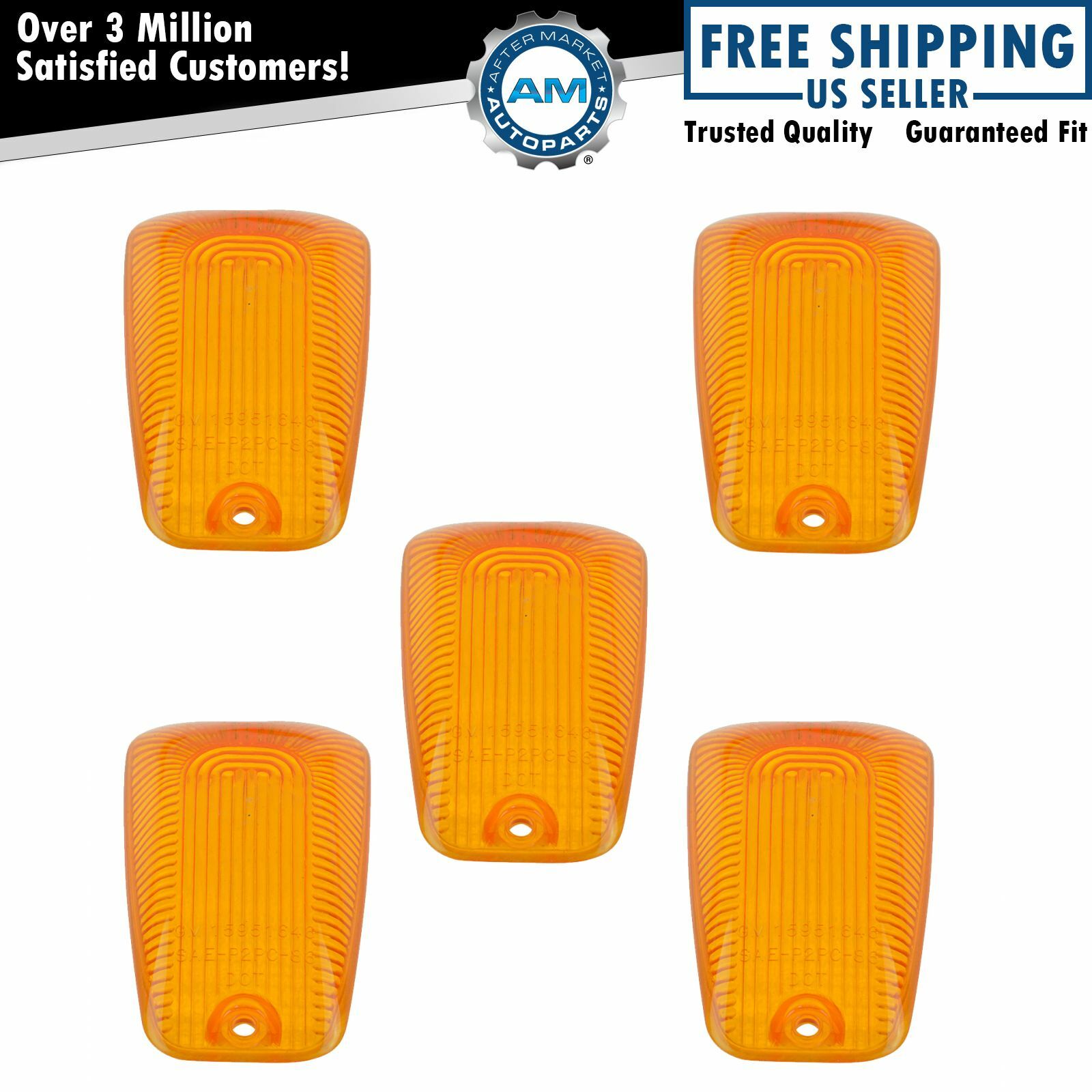OEM Roof Cab Clearance Light Lens Set of 5 For Chevy GMC Truck New ...