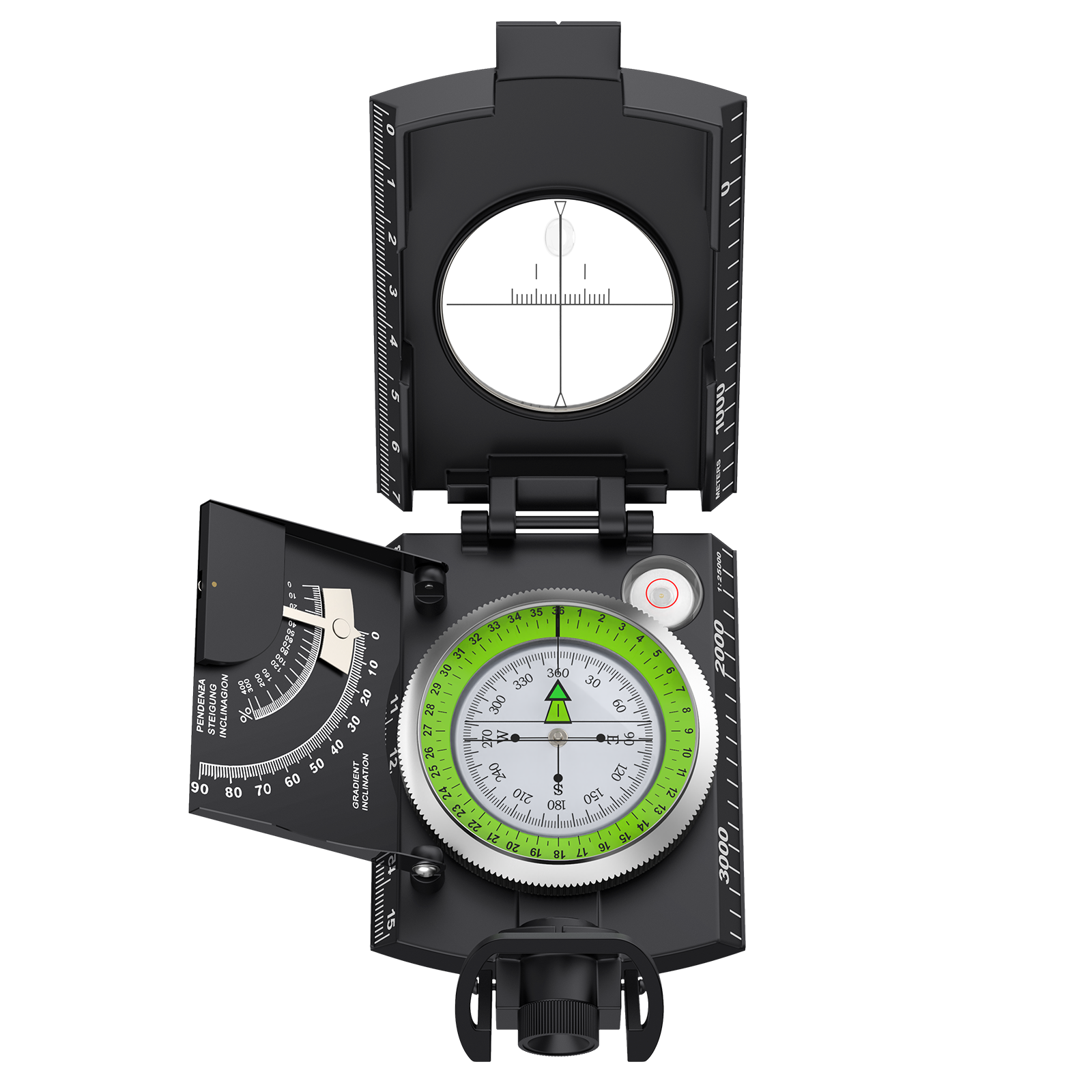 Proster Military Compass Metal Sighting Clinometer Camping Hiking ...