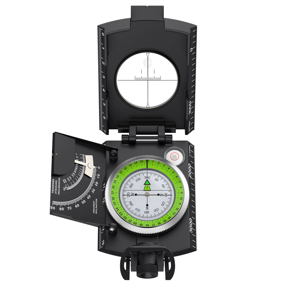 Proster Military Compass Metal Sighting Clinometer Camping Hiking ...