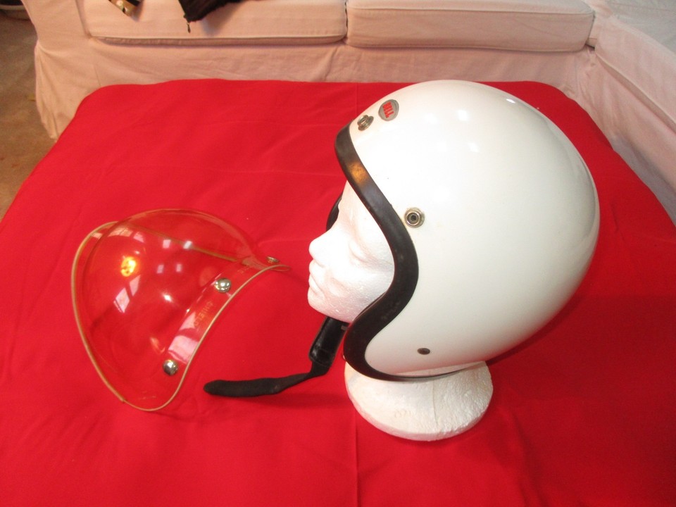 Early Vintage 50's Bell 500tx Helmet & Bubble Shield. Made in L.A ...