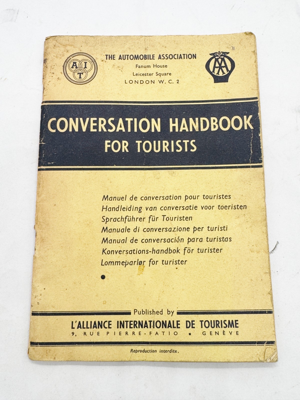 AA CONVERSATION HANDBOOK FOR TOURISTS MULTI LANGUAGE TRAVEL GUIDE | eBay