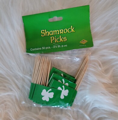 50 Shamrock Picks 3 Leaf Clover Toothpicks. 3" Tall | eBay