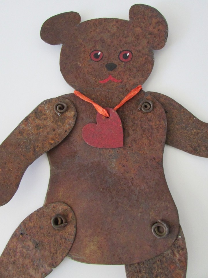 W Sprinkle & Co. Folk Art Doodlet's SantaFe Metal Sculpture Teddy Bear ...