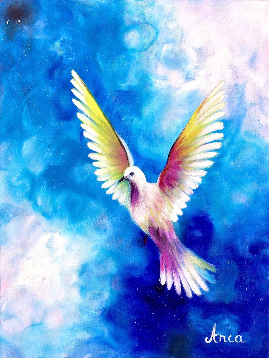 Dove Abstract Paintings Dove Descend” Prophetic Art Print