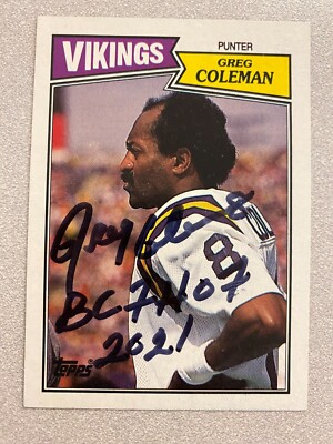 Greg Coleman signed MINNESOTA VIKINGS card 1987 Topps | eBay