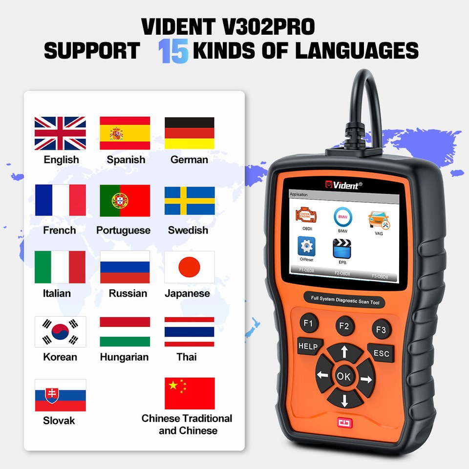 Vident V302 Pro For BMW Scanner Full System Bi-Directional Scan Tool ...