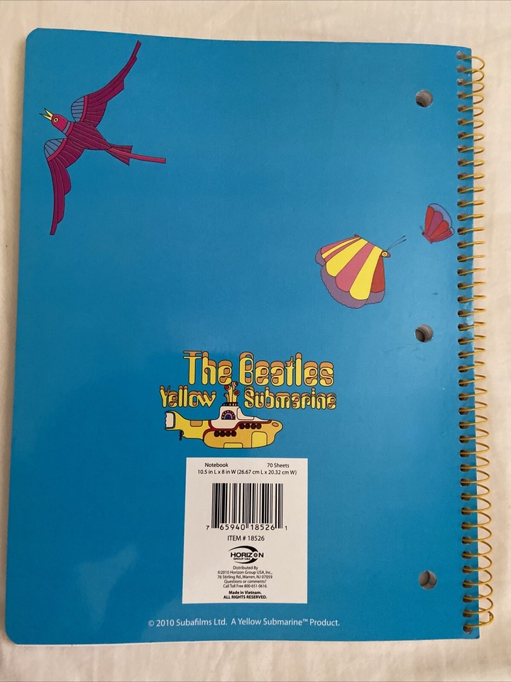 The Beatles Yellow Submarine Theme Spiral Notebook | eBay