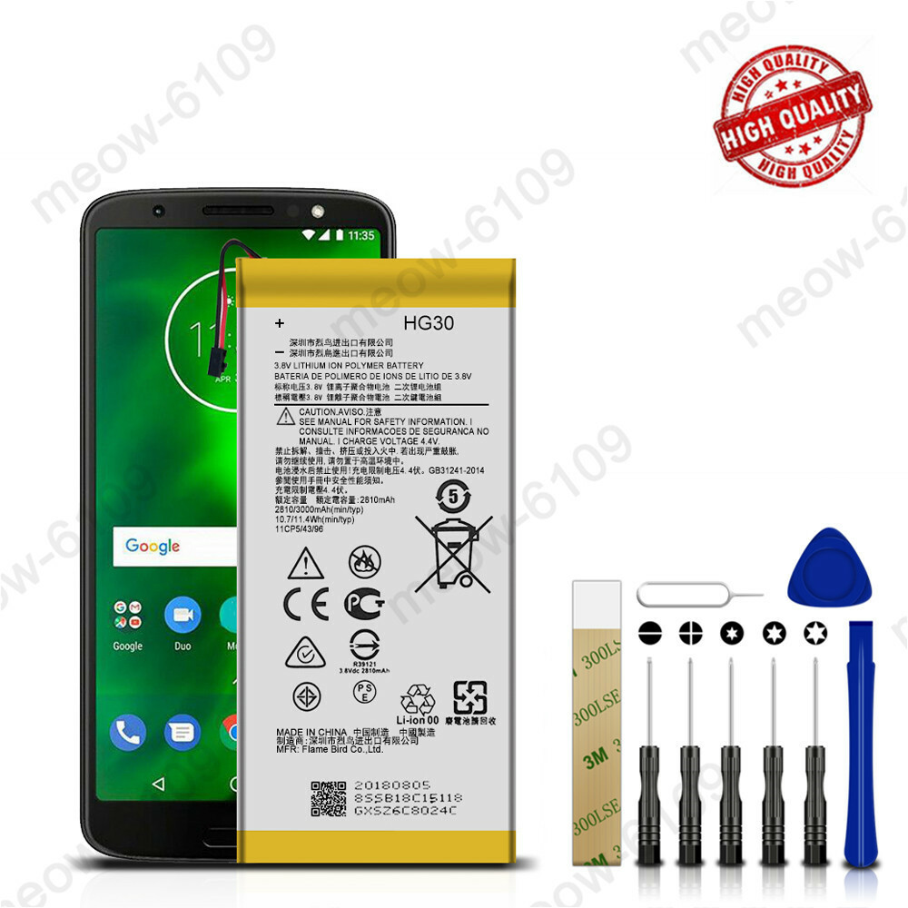 New HG30 Battery for Motorola Moto G6 XT1925-12 XT1925DL + Tools | eBay