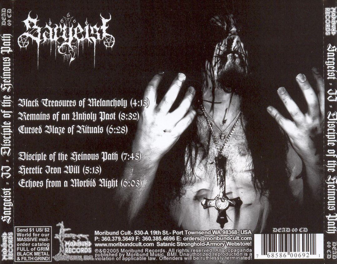 SARGEIST DISCIPLE OF THE HEINOUS PATH NEW CD 768586006921| eBay