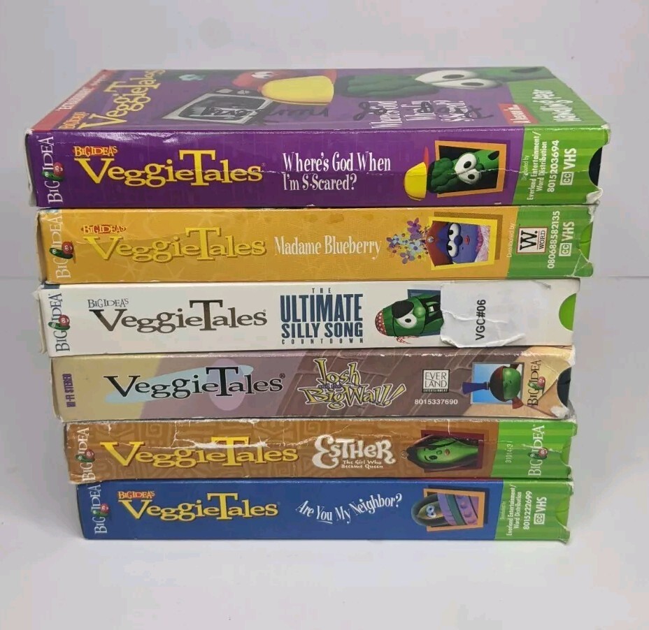 Lot Of 6 Veggie Tales VHS Tapes VeggieTales And Larryboy Green ...
