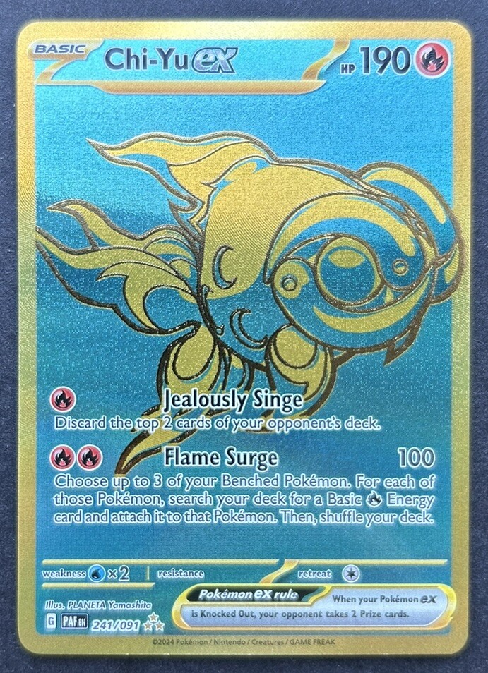 Chi-Yu ex 241/091 Paldean Fates Full Art Gold Hyper Rare Pokemon TCG ...