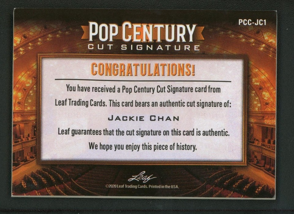2020 JACKIE CHAN AUTO LEAF POP CENTURY CUT SIGNATURE AUTOGRAPHS | eBay