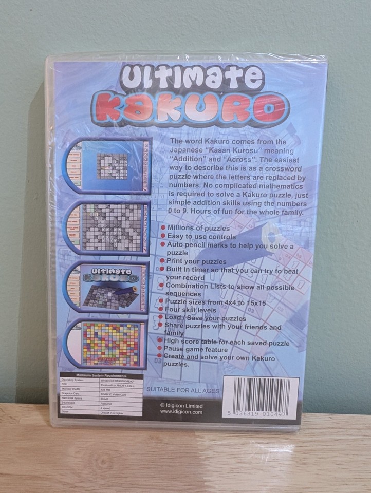 Ultimate KAKURO Windows 98/2000/Me/XP 5036319010497 | eBay UK