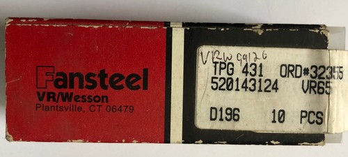 Fansteel VR/Wesson Turning Inserts TPG 431 VR65 (10 Pack) | eBay