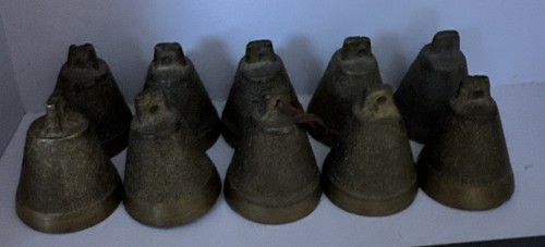 Antique Set Of 10 — 1.5” Heavy Metal Bells | eBay