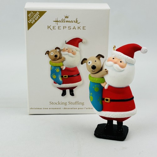 Hallmark Stocking Stuffing Keepsake Ornament Santa Claus Puppy 2012 VIP ...