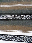 Mexican Blanket Woven Textile Tan Black Beach Yoga Car X Large 41x74in ...
