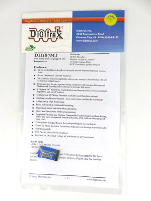Digitrax DH187MT 21 Pin HO Scale DCC Decoder 8 Functions 21MTC ...