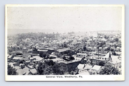 Bird's Eye View WEATHERLY Pennsylvania Vintage Carbon County Postcard ...