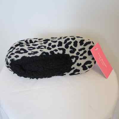Isaac Mizrahi NWT grey and black leopard print fuzzy slippers Small | eBay