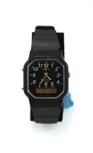 Lorus Men Watch Black Plastic WR Chron Day Date Month Alarm 24hr ...