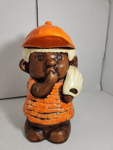 Treasure Craft Ceramic Boy Orange Baseball Cap Glove Finger in Mouth ...
