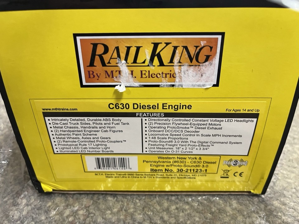 + MTH O RailKing Western New York & Pennsylvania C630 Diesel Engine PS ...