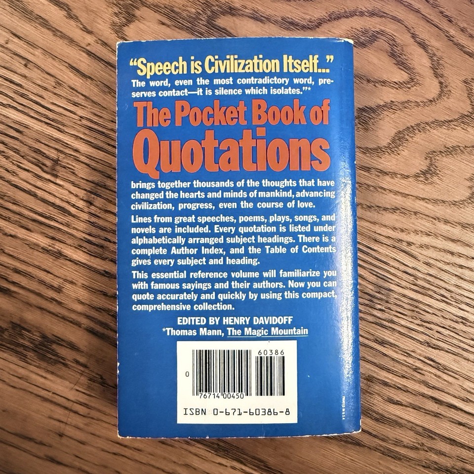 The Pocket Book of Quotations - POCKET BOOKS PRINTING - 1942/1952 | eBay