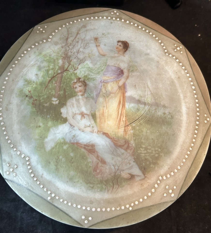 C.F. Monroe large WaveCrest Nakara Puff Box hand painted | eBay