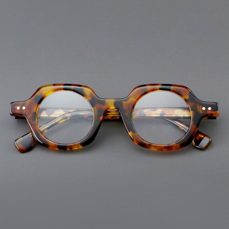 Acetate Eyeglass frames Full Rim Retro Women Men Eyewear Round Polyson ...