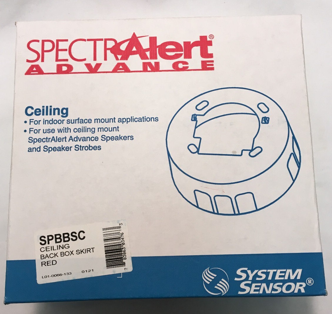 System Sensor SpectrAlert Advance SPBBSC Back Box Skirt Red Ceiling ...