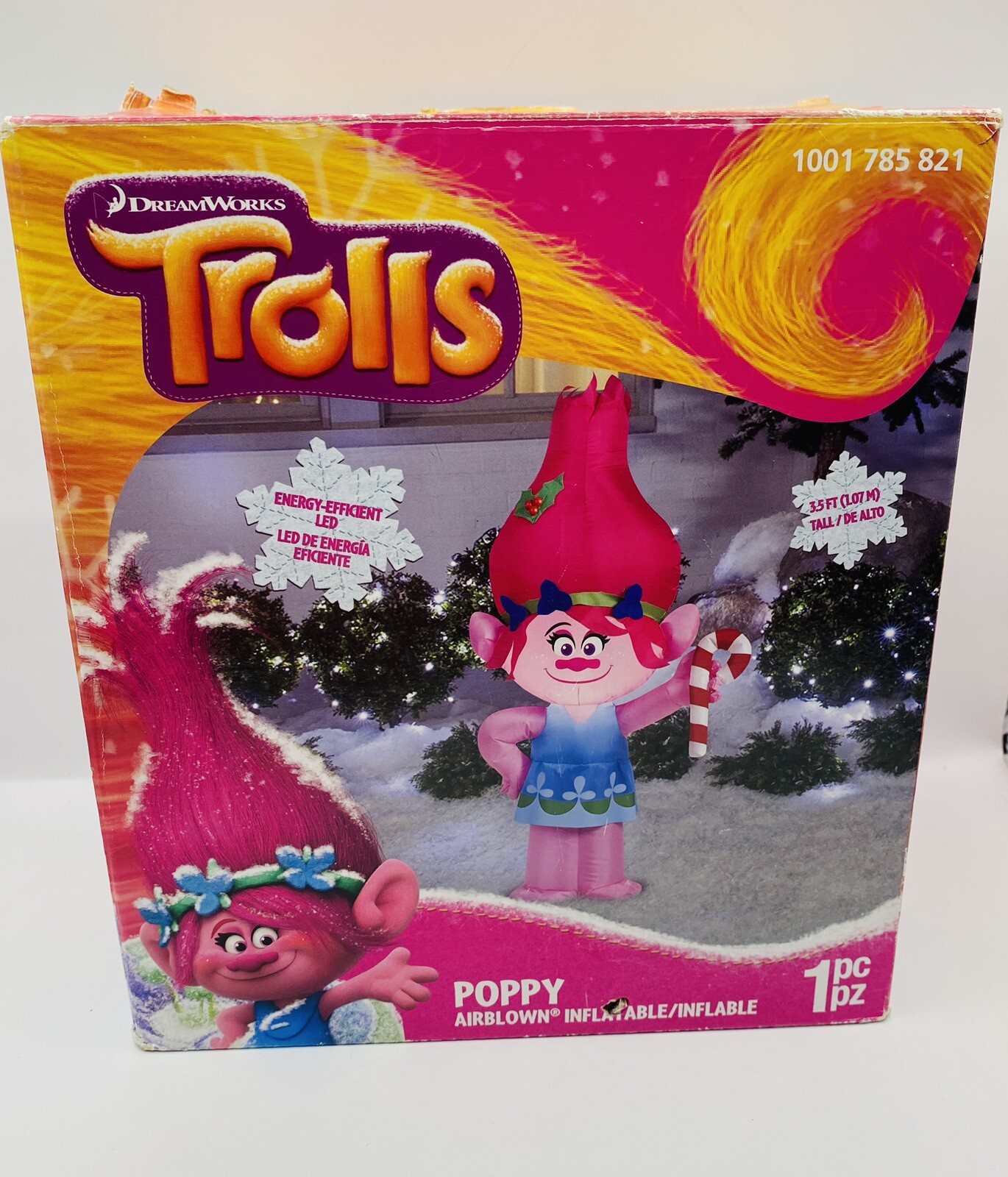 Gemmy Trolls Poppy LED 3.5' Airblown Inflatable Dreamworks Candy cane ...