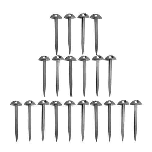 20 Pieces Tent Pegs Reusable Grey Camping Pegs for Tents RV Mats ...
