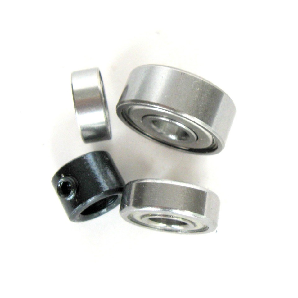 4pc Top Mounted 1/2, 5/8, 3/4 Bearing & Stop Ring for 1/4" SH Router ...