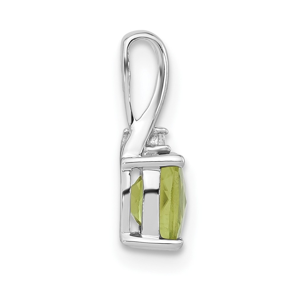 10k White Gold Checkerboard Peridot & Diamond Chain Slide | eBay UK