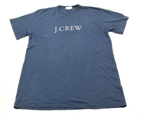 Vintage J.Crew Logo Shirt Mens Large Blue Short Sleeve Crew Neck Made ...