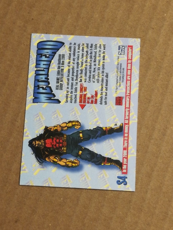 METALHEAD 1993 Marvel Masterpieces Foil Insert Near Mint X-MEN 2099 ...