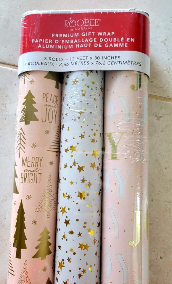 HOLIDAY GIFT WRAP Roobee Cupcakes & Cashmere Triple Roll Sets 30 Sq Ft ...