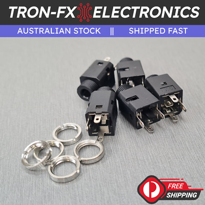 5PCS PJ-341 3.5MM Vertical Socket 3 Pin Stereo Female Jack | eBay Australia