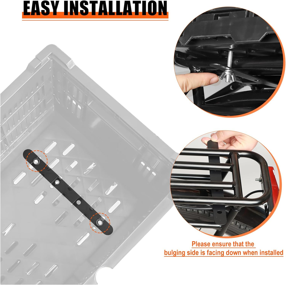 Axiniu Bike Foldable Rear Basket, Rear Bicycle Cargo Rack, Ebike ...