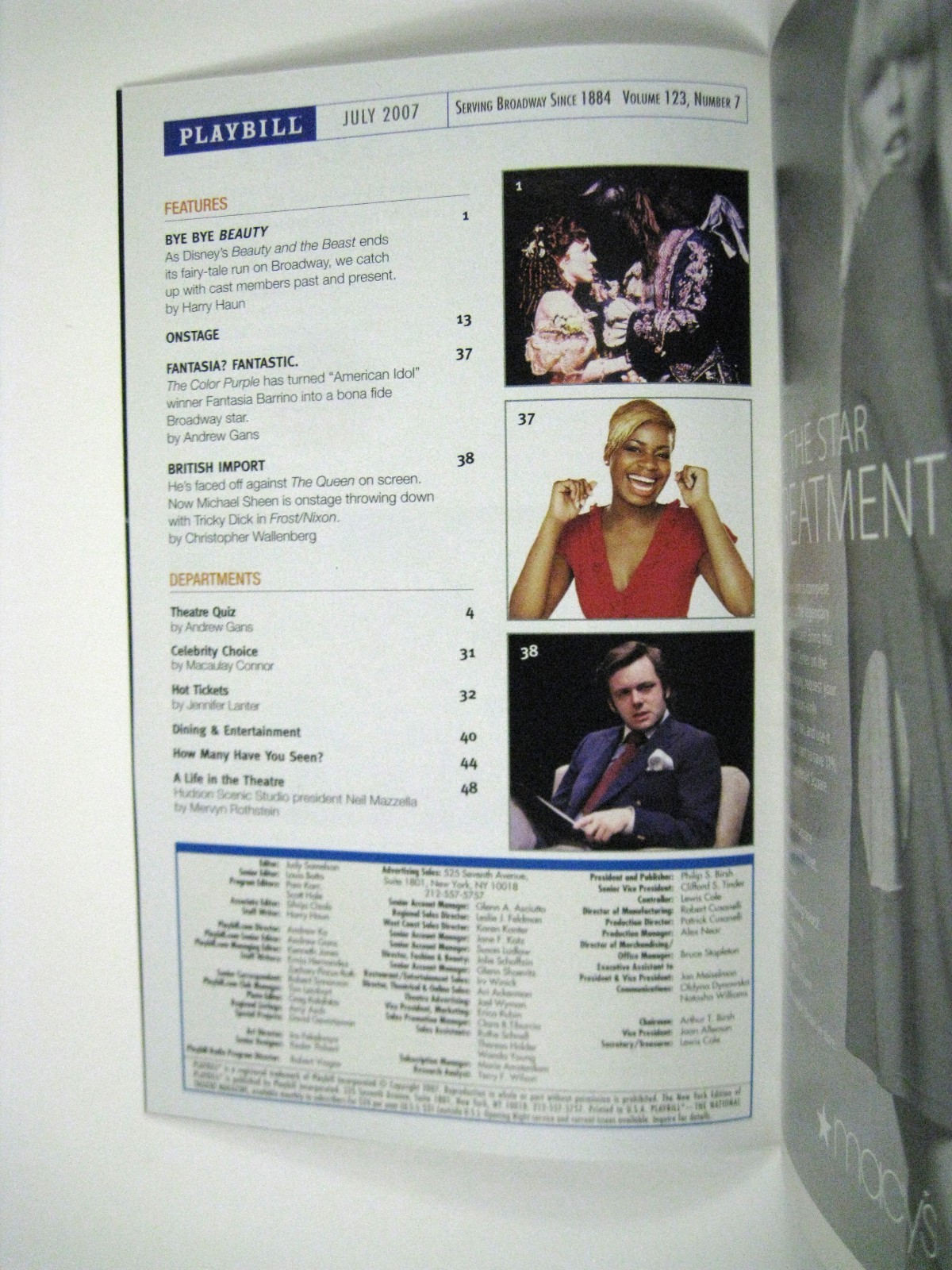 110 in the Shade Playbill 2007 Roundabout Theatre Audra McDonald John ...