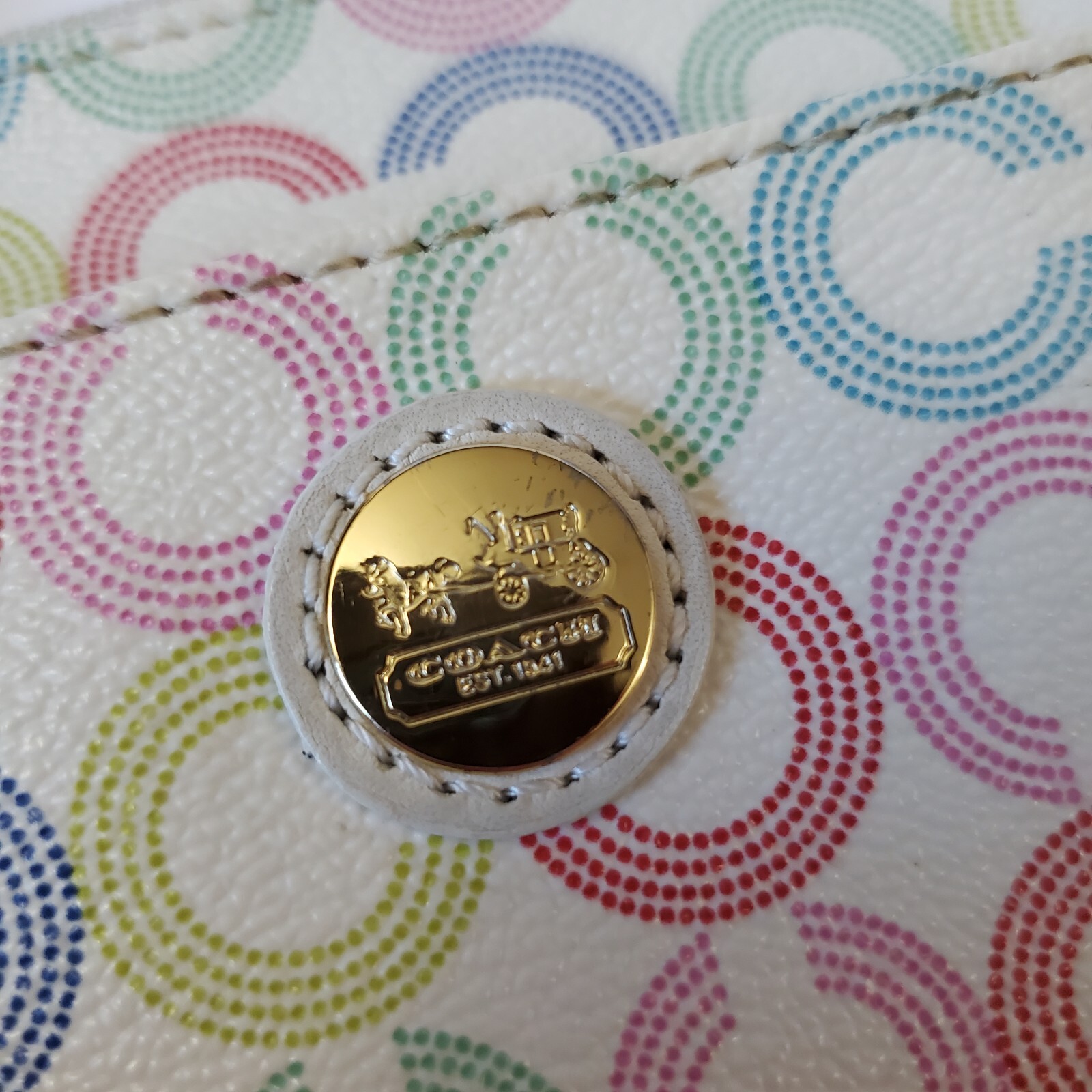 Coach Ivory, Multi-Colored Signature Logo Waverly Cro… - Gem