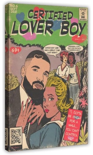 8x12" Certified Loverboy Drake Comic Canvis Poster Wall Art With Hanger ...
